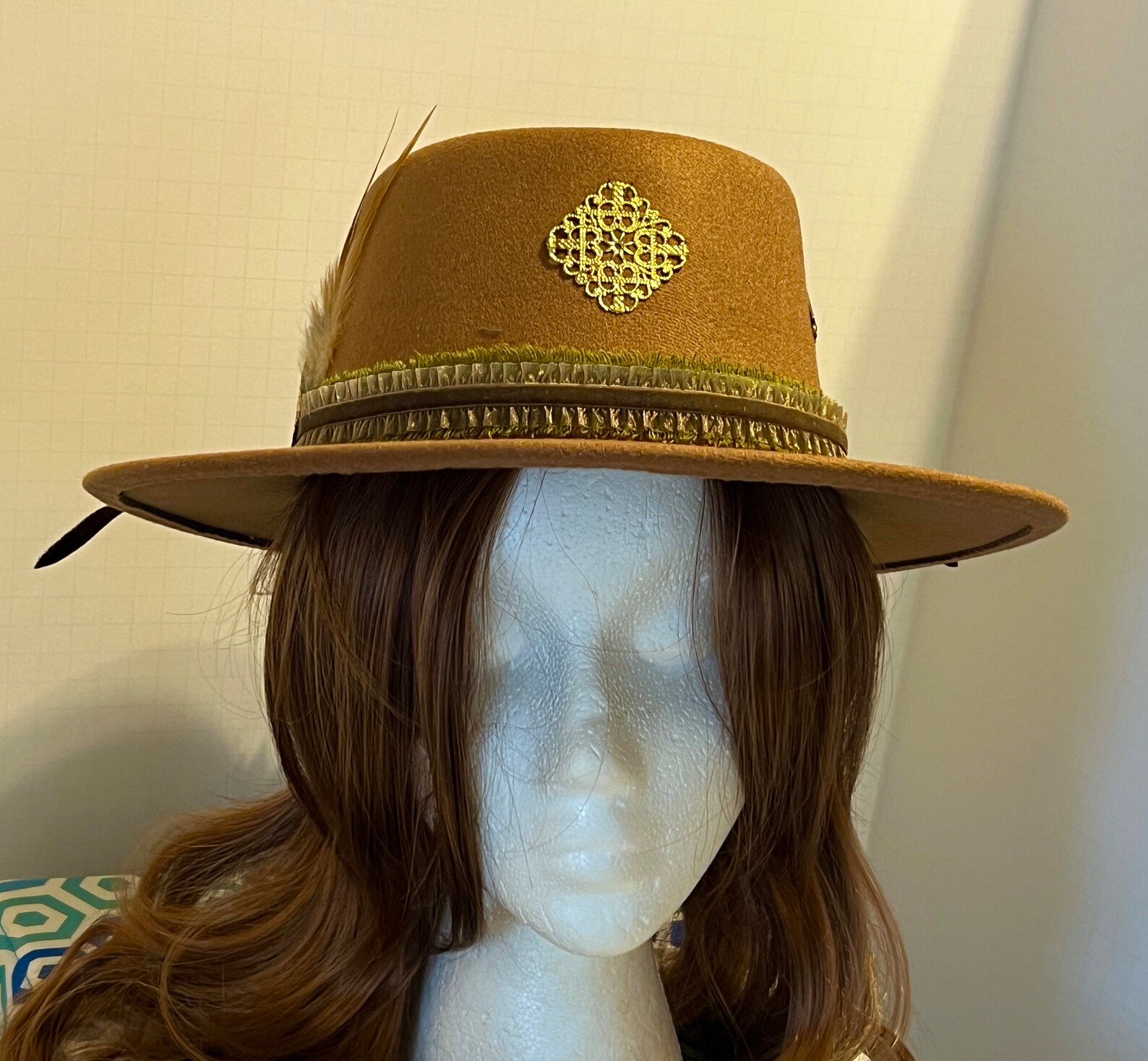 Copper Felt Hat, Trendy Hat,stevie Nicks Style Hat, Embellished Hat ...