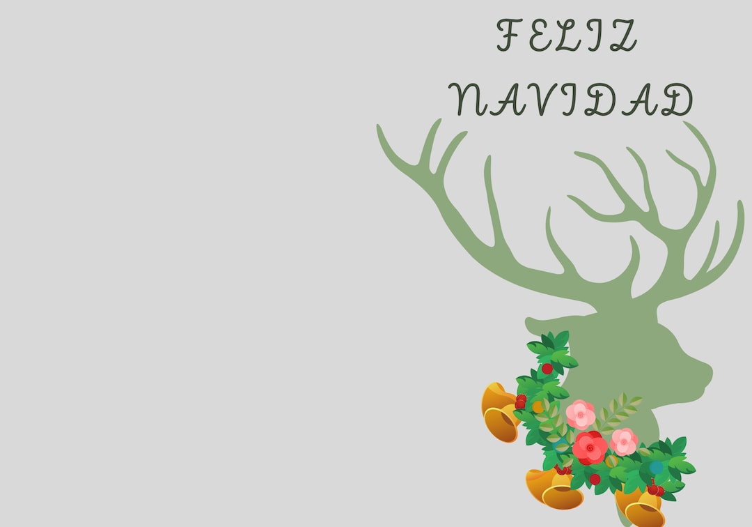 Printable Greeting Card, Printable Christmas Card,spanish Card, Feliz ...