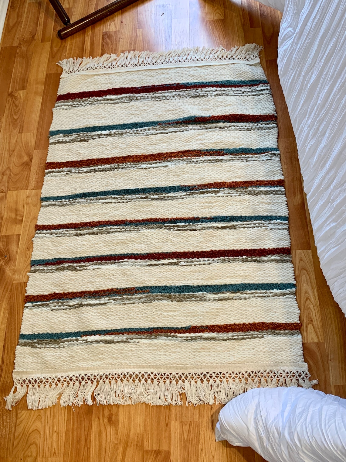 Chenille Rug Hand Woven Bedroom Rug Fiber Art 2.5 X 3.8 - Etsy