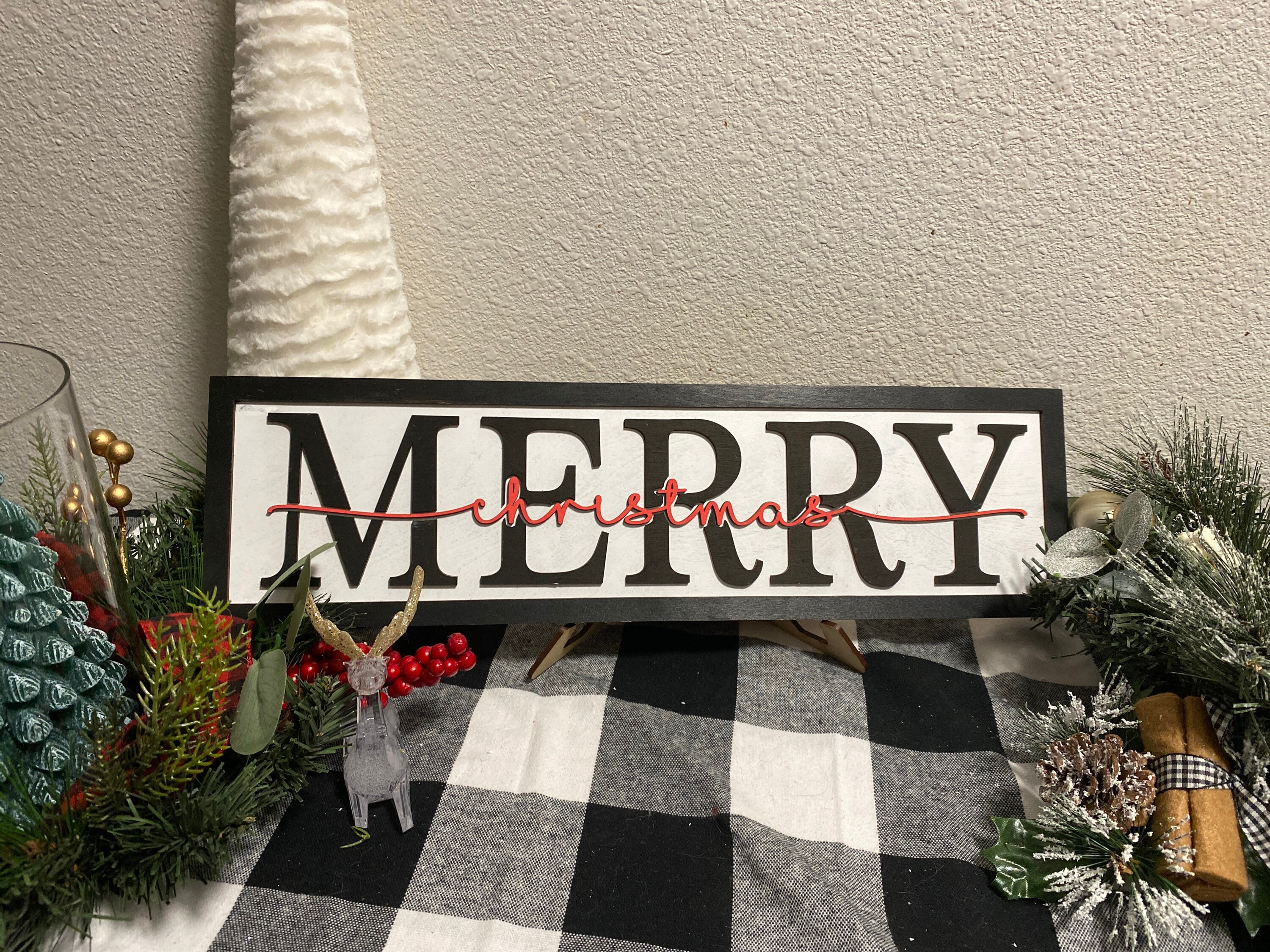 Merry Christmas Knockout Sign - Etsy