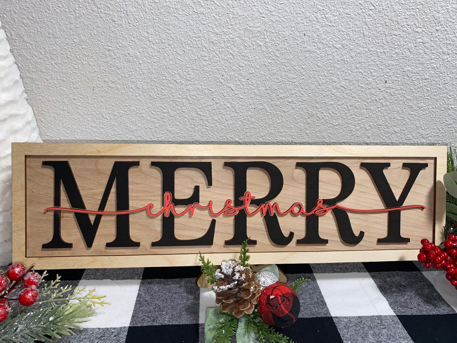 Merry Christmas Knockout Sign - Etsy