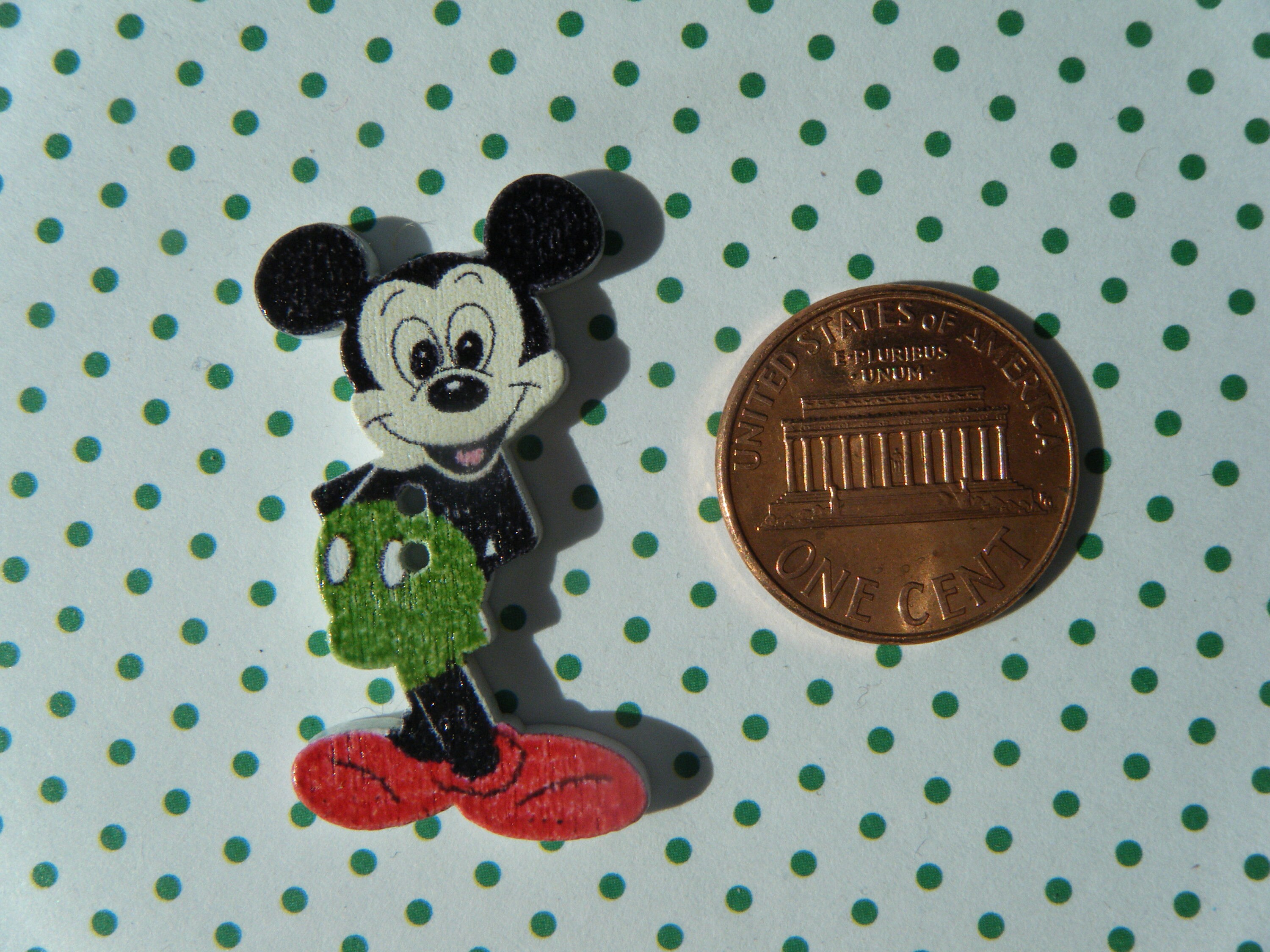 4 Mickey Buttons 35mm Wooden Mickey Mouse Button Large | Etsy