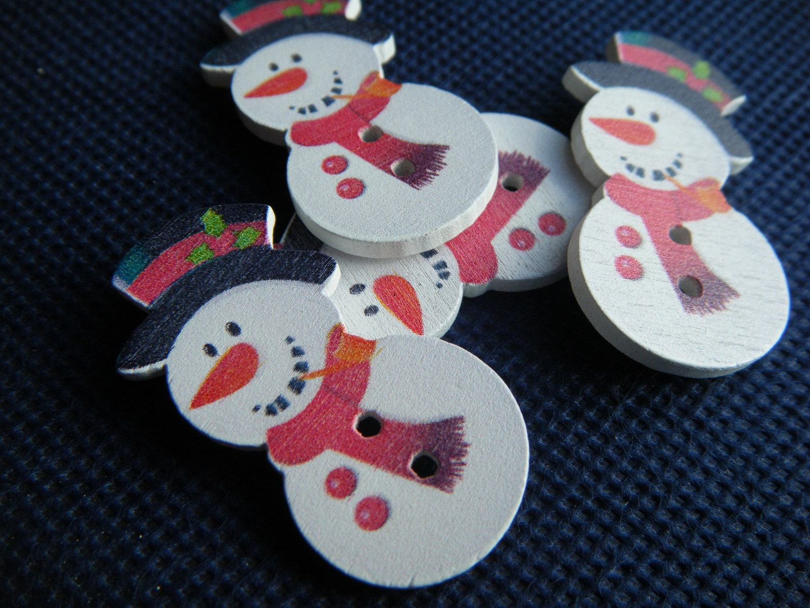 4 Snowman Buttons 36mm Wooden Frosty the Snowman Christmas - Etsy España