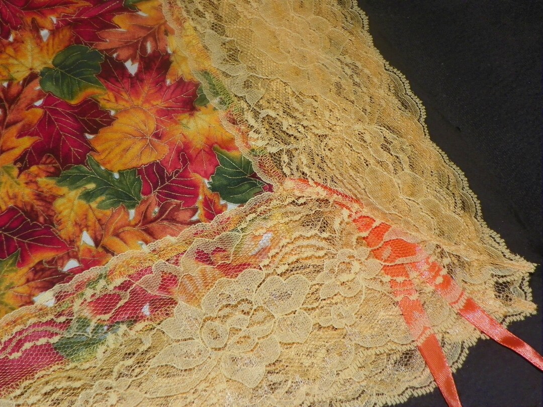 Handmade Autumn Leaf Fall Design Church Lap Scarf Approx 28x28 - Etsy