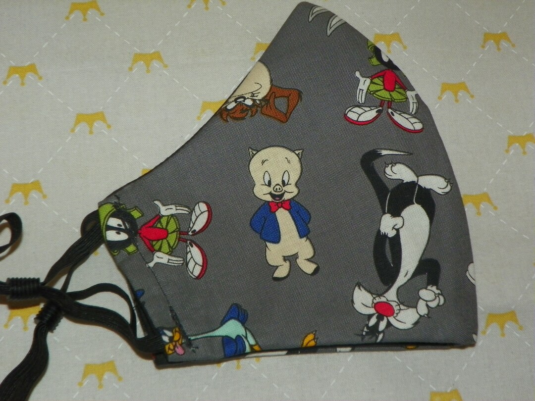 Looney Tunes Face Adjustable Mask Washable Triple Layer Cotton Handmade ...