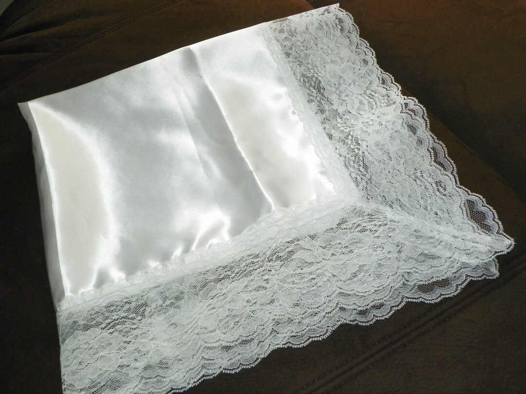 Handmade White Satin Church Lap Scarf W Handle Approx 28"x28" - Etsy