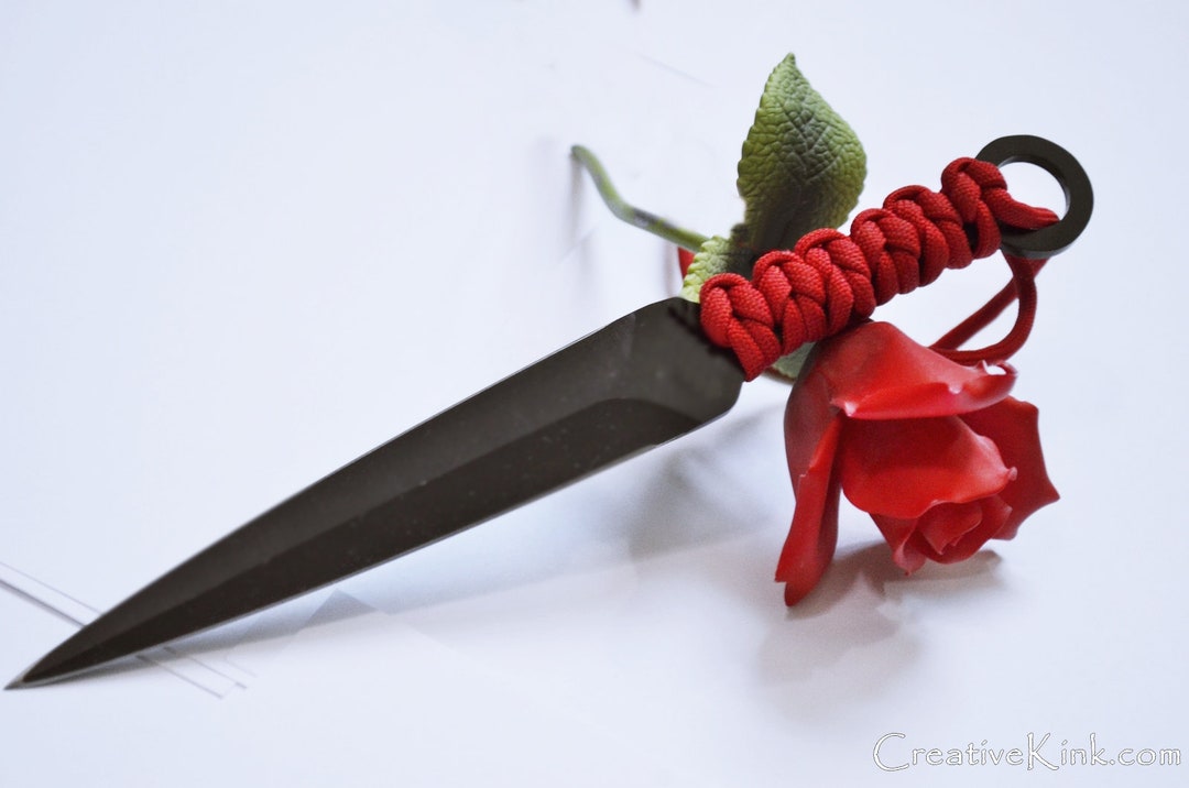 9 Black Steel and Red Cord Needle Dagger BDSM Fear and - Etsy