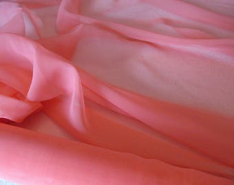 Coral Chiffon Fabric - Etsy