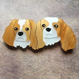 Cavalier King Charles Spaniel Brooch, Dog Brooch, Acrylic Dog Brooch ...