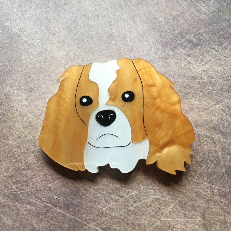 Cavalier King Charles Spaniel Brooch Dog Brooch Acrylic Dog | Etsy UK