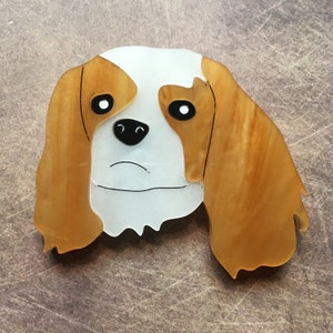 Cavalier King Charles Spaniel Brooch, Dog Brooch, Acrylic Dog Brooch ...