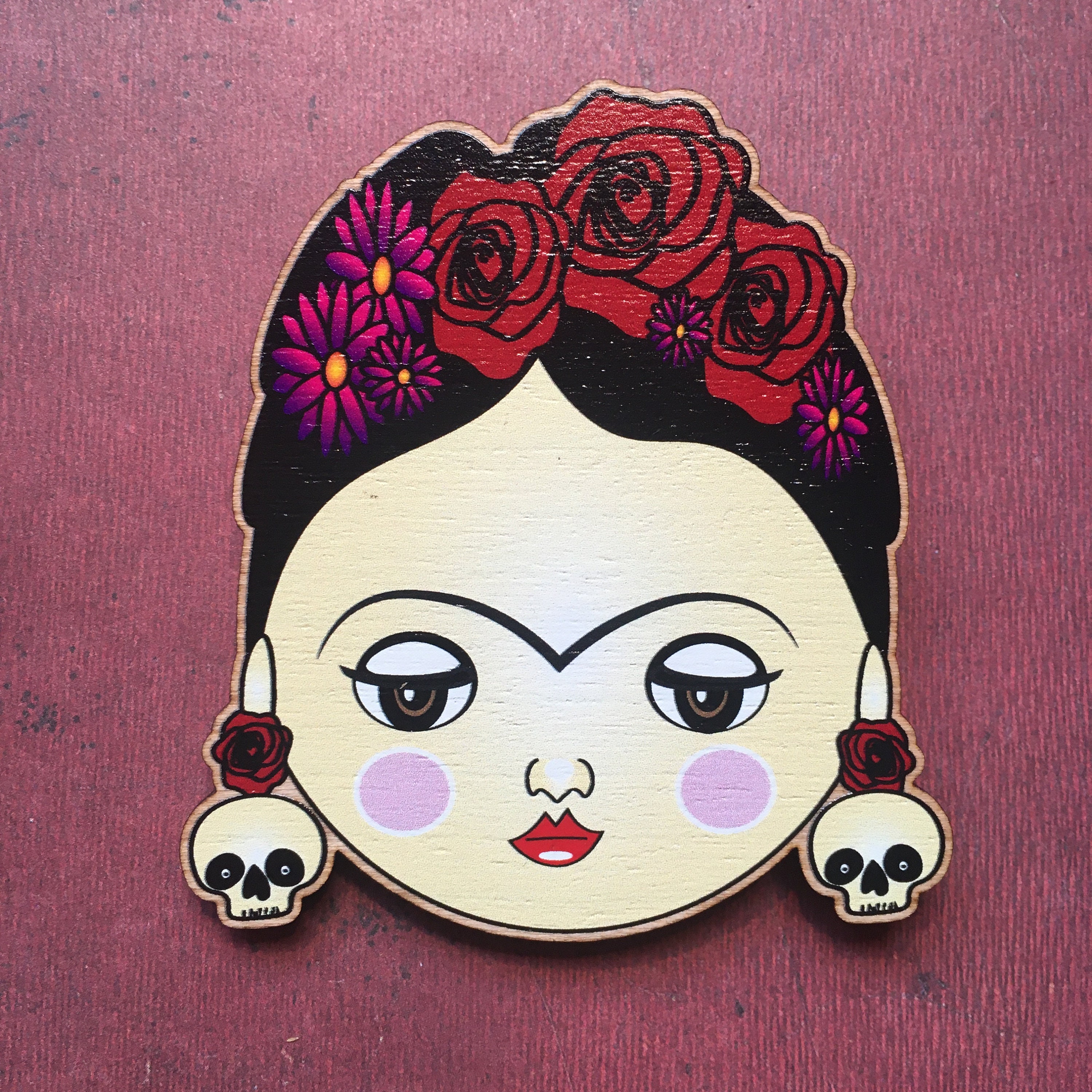 Statement Frida Brooch Frida Kahlo Laser Cut Wooden Brooch | Etsy UK
