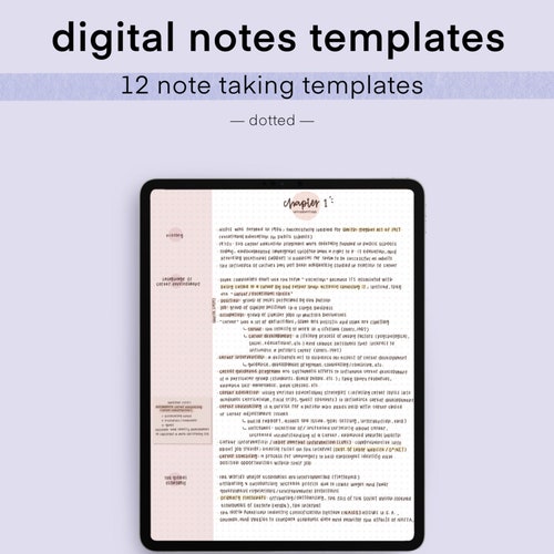 Digital Note Taking Template Goodnotes Paper Template 12 - Etsy