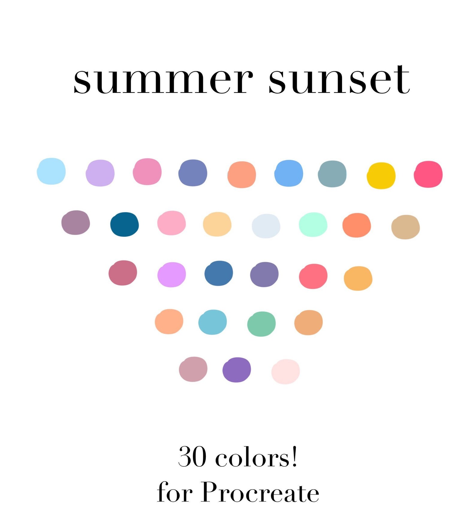 Summer Sunset Procreate Palette | Instant Download | Procreate Palette ...