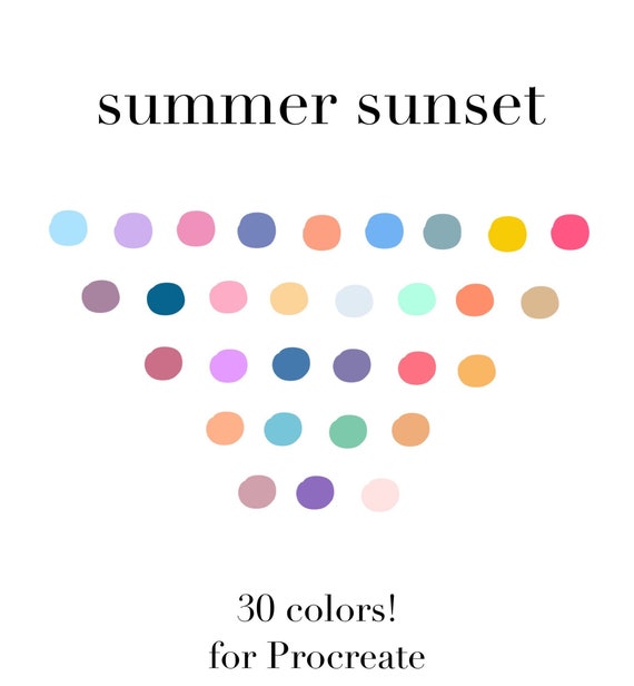 Summer Sunset Procreate Palette Instant Download Procreate - Etsy