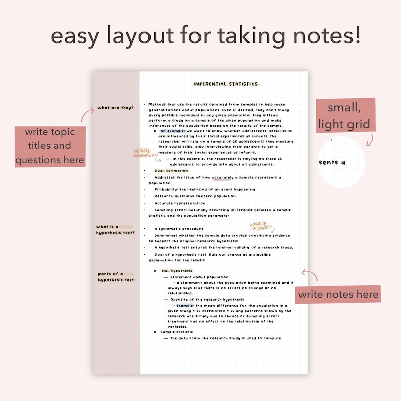 Digital Note Taking Template | Goodnotes Paper Template | 12 Digital ...