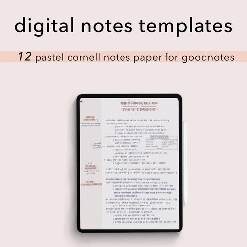 Digital Note Taking Template Digital Writing Paper Goodnote - Etsy