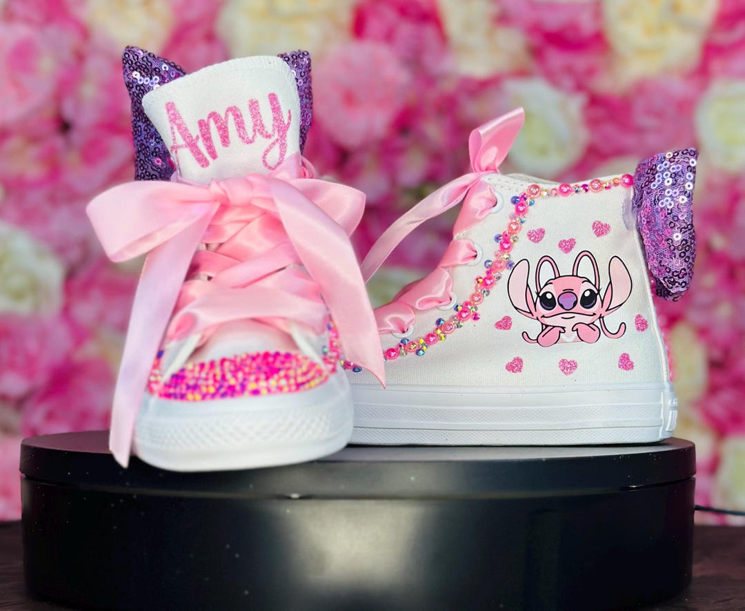 Custom Angel and Stitch Converse, Bling Shoes Personalized , Bedazzled ...