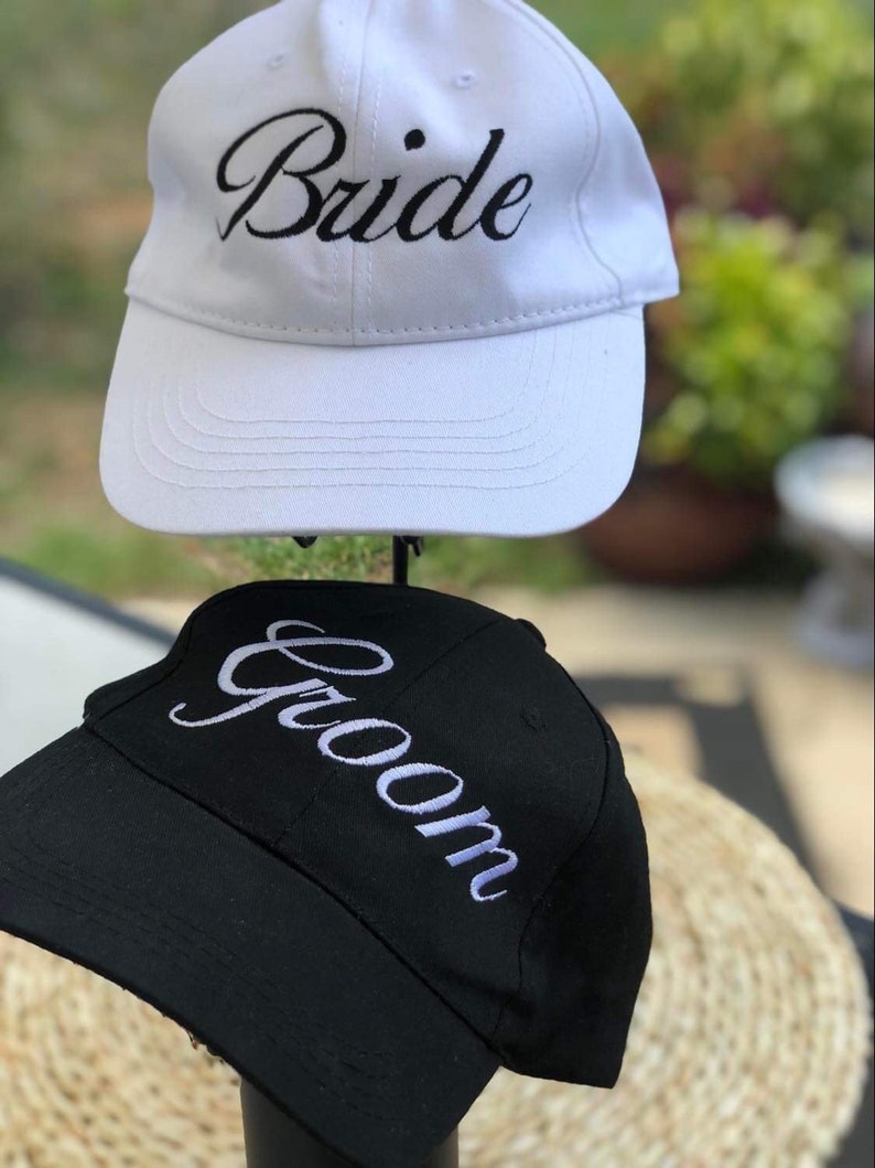 Bride and Groom Embroidered Baseball Caps, Wedding Hats, Honeymoon Cap ...