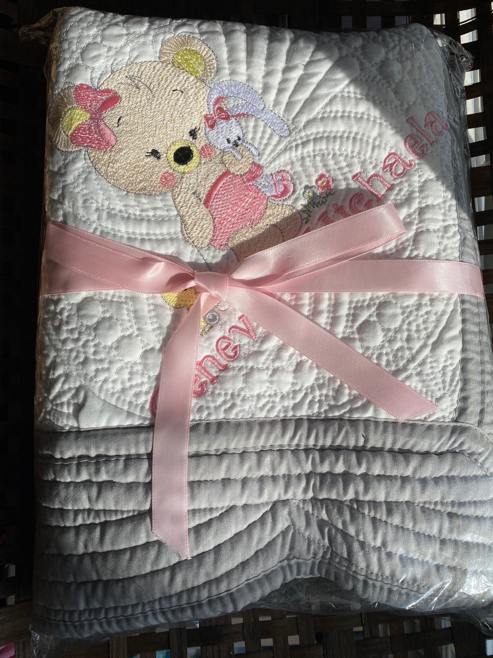 Custom Heirloom Baby Quilt Personalized Embroidery Birth | Etsy