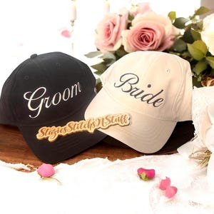 Bride and Groom Embroidered Baseball Caps, Wedding Hats, Honeymoon Cap ...