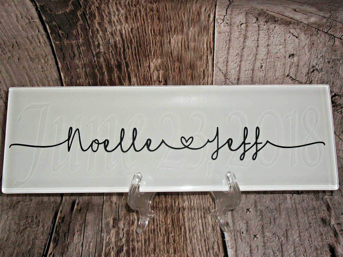 Wedding Date Etched Glass Custom Subway Tile Family Tree - Etsy