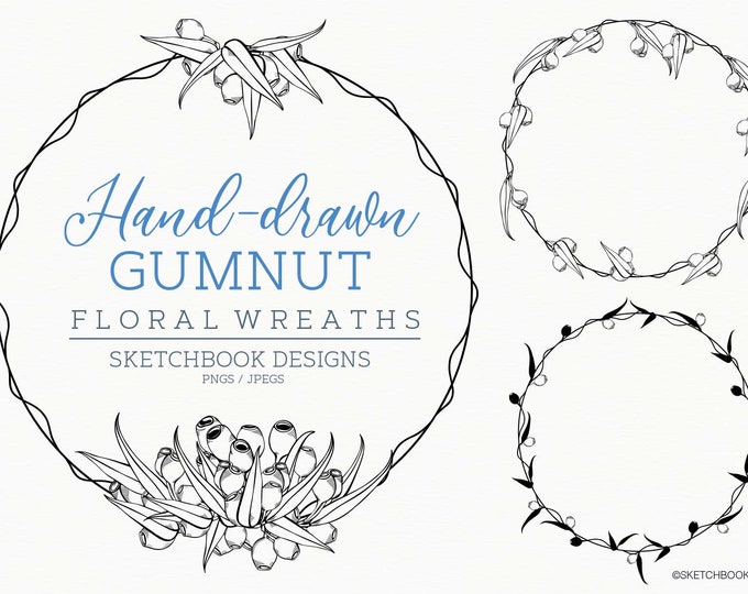 Gum Nuts Line Drawing, Digital Download, Print at Home, Modern Decor - Etsy