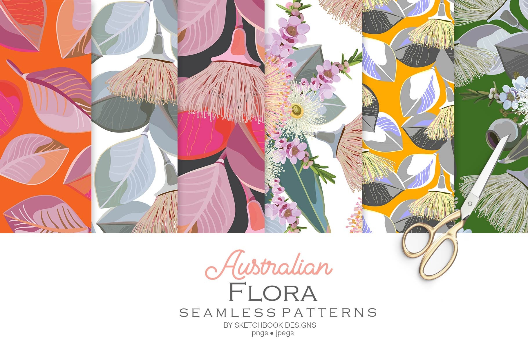 Australian Flora Seamless Patterns, Aussie Digital Paper Instant ...