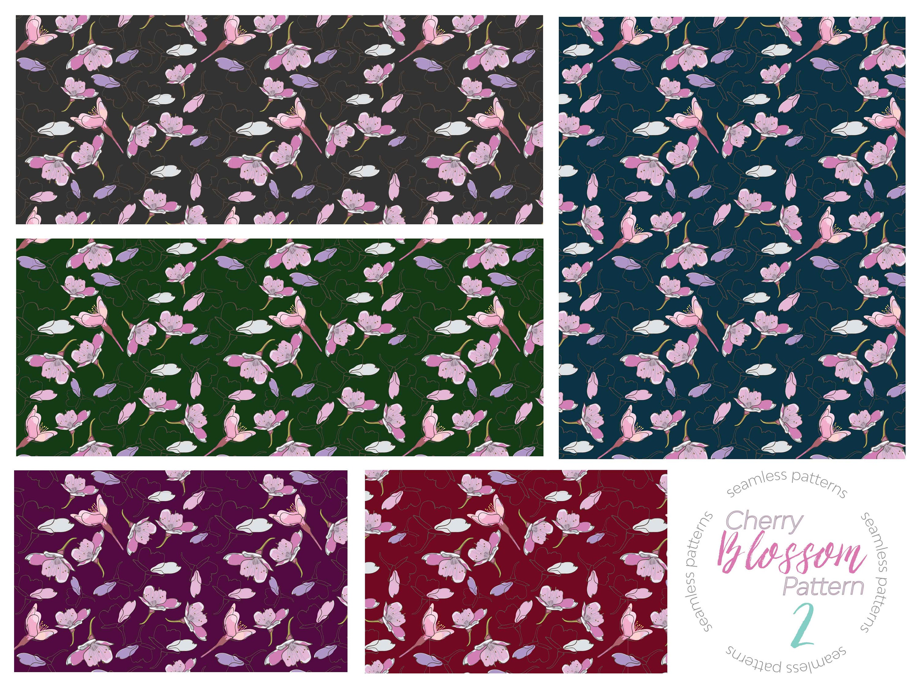 Japanese Digital Papers Cherry Blossoms No. 2 Seamless - Etsy