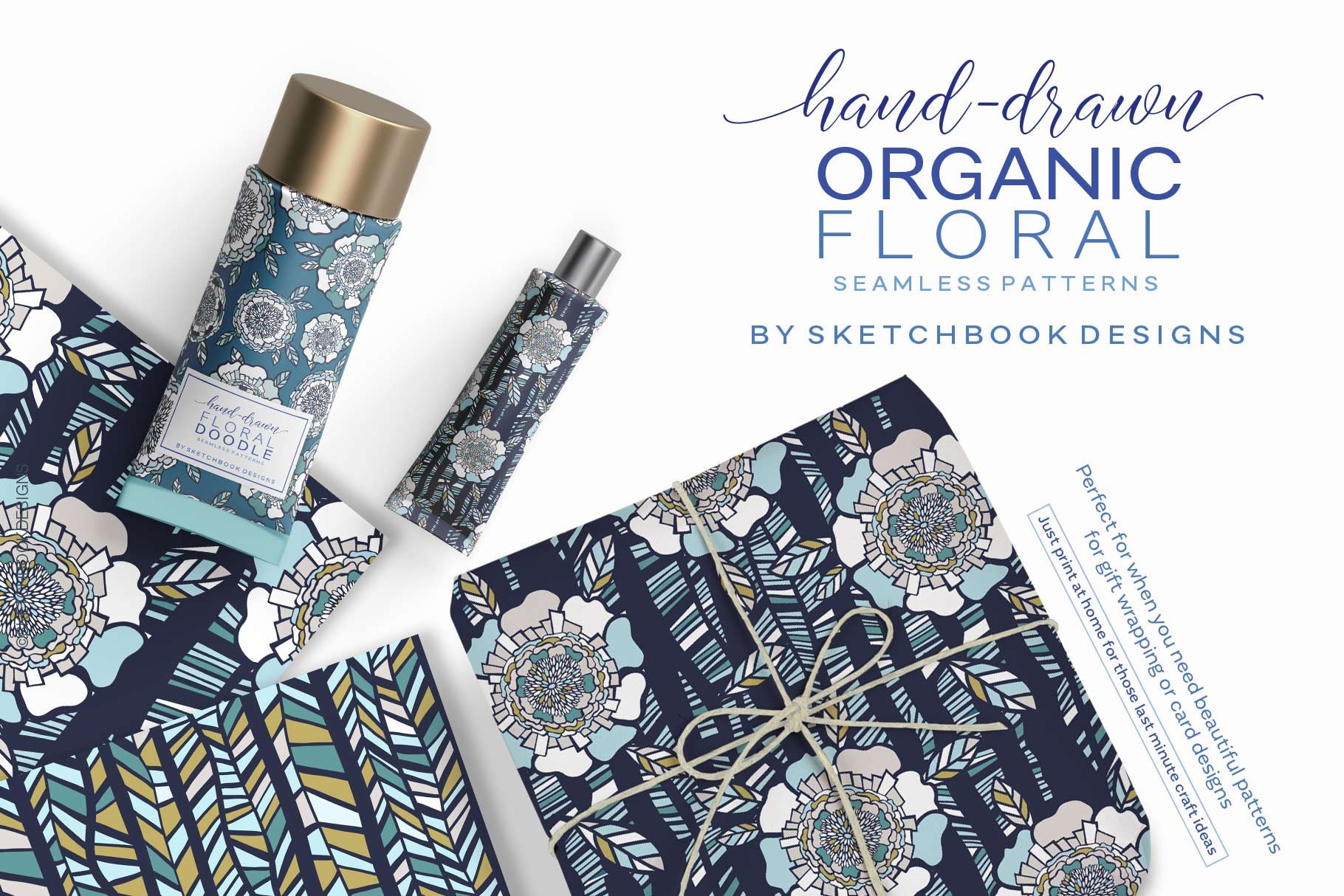 14 Organic Floral Doodles Digital Seamless Patterns Instant - Etsy