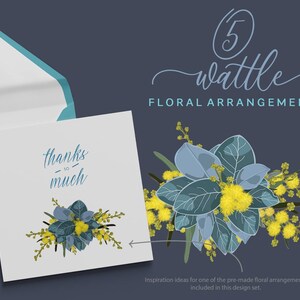 Golden Wattle Clipart Arrangements - Digital Australian Florals - Etsy