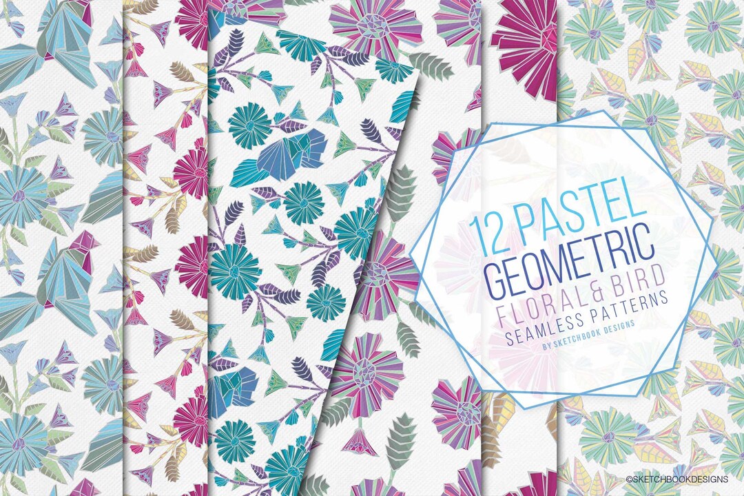 Pastel Geometric Instant Download Digital Paper Pack - Etsy
