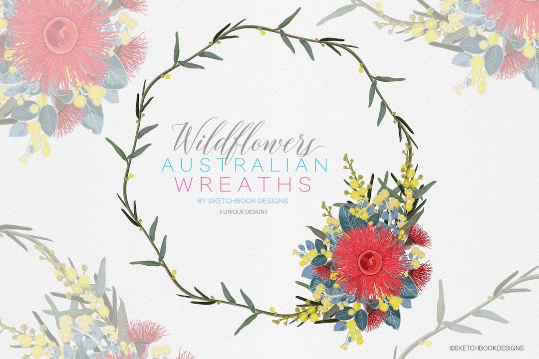 Wildflower Wreaths Clipart Set - Digital Australian Florals - Etsy ...