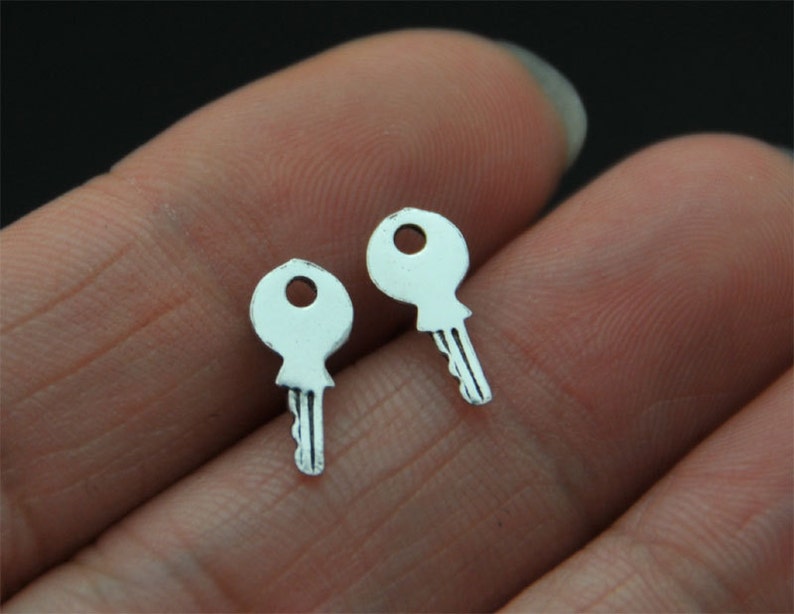 Sterling Silver Master Key and Key Ear Studs Key Earring - Etsy
