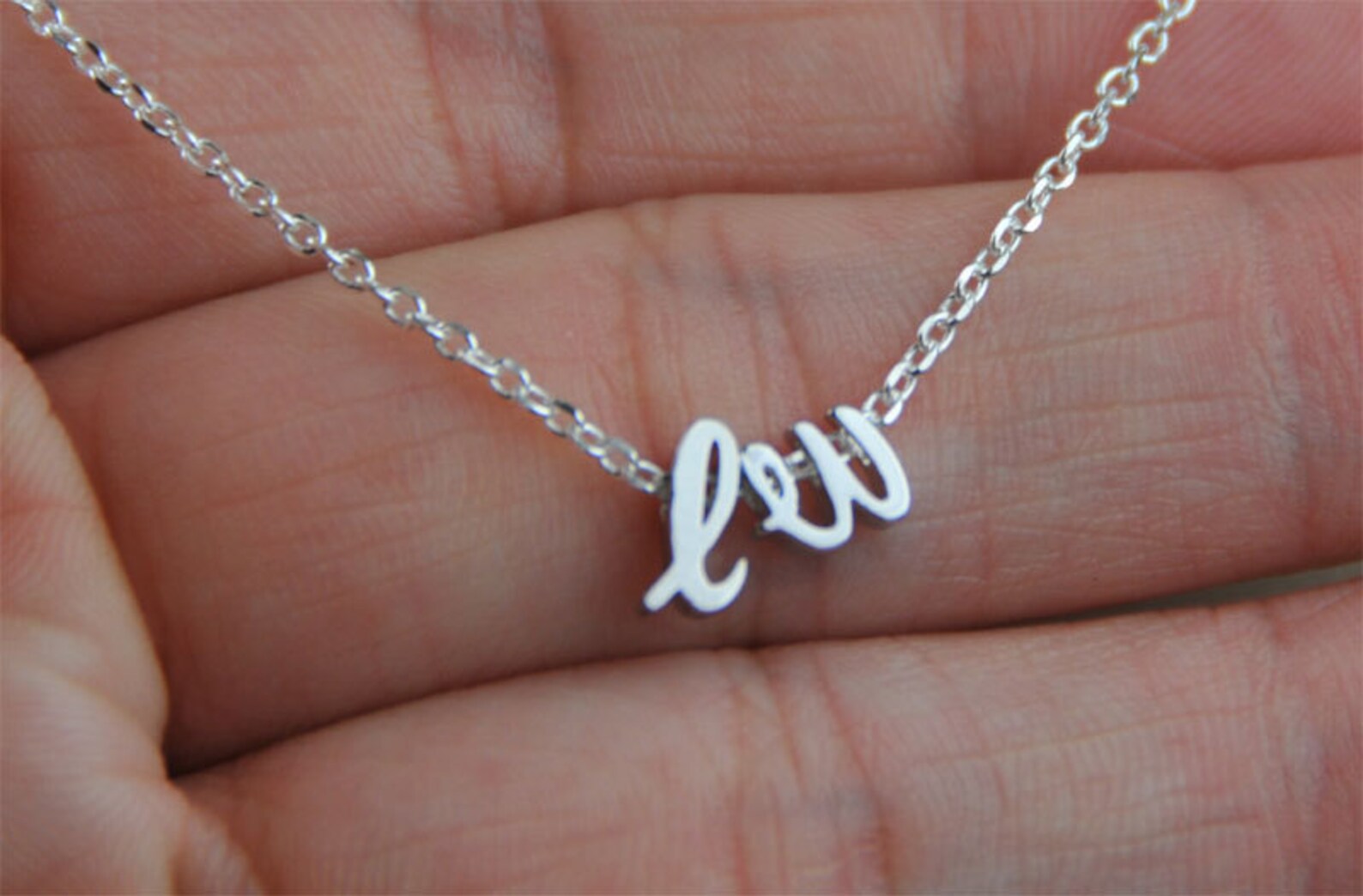 Cursive Initials Necklace, Two Initial Necklace, Personalized Necklace ...
