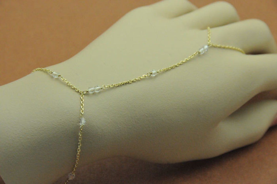 Slave Bracelet Vermeil Gold Slave Bracelet, Hand Bracelet, Delicate ...