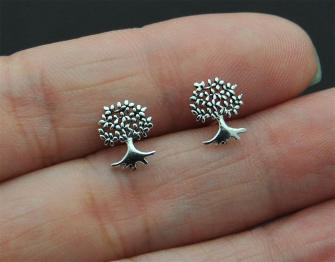 925 Tree of Life Stud Earrings/sterling Silver Tree of Life Earrings ...