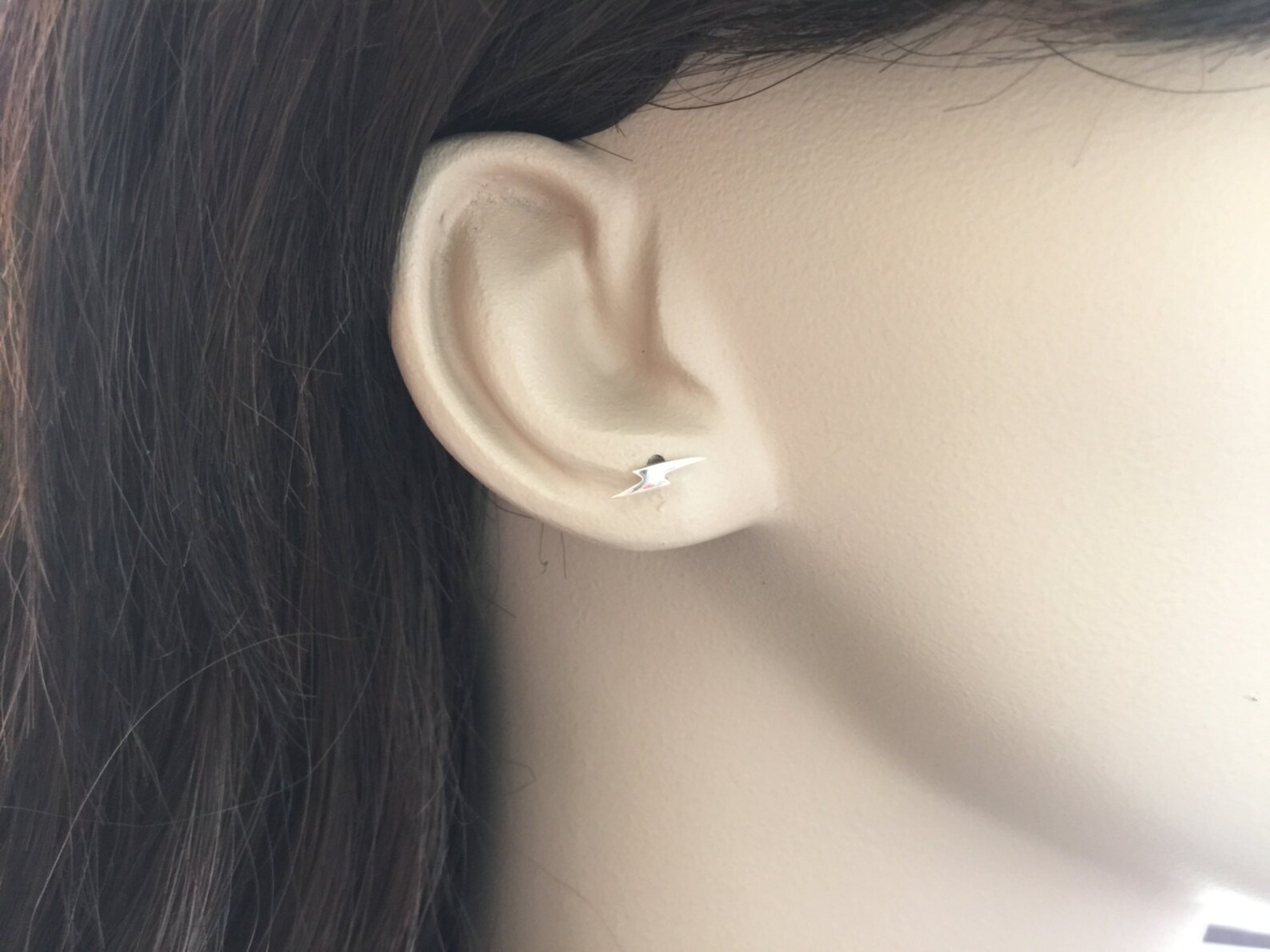 Tiny Sterling Silver Lightning Bolt Stud Earrings, Post Earring ...