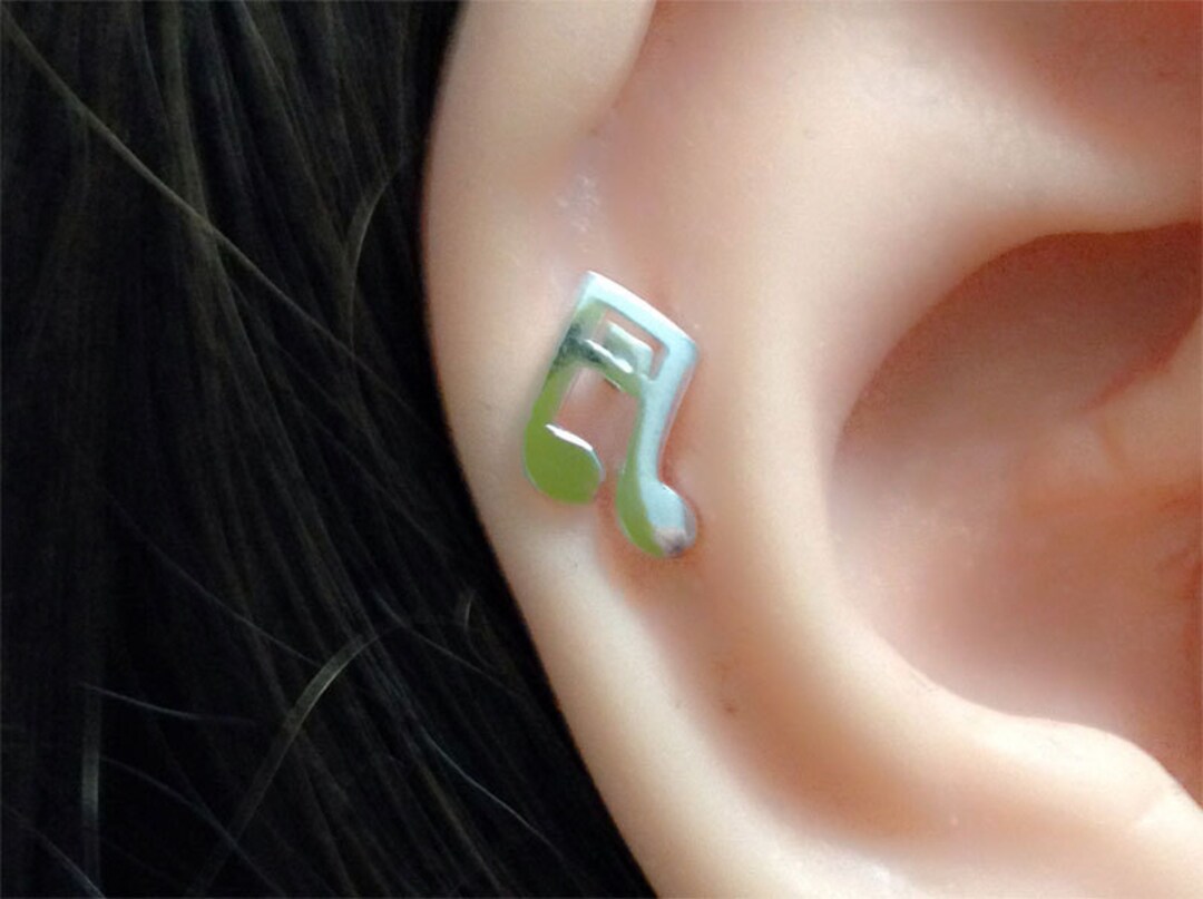 Music Note Stud Earrings, Music Note Post Earrings, Sixteenth Note Stud ...