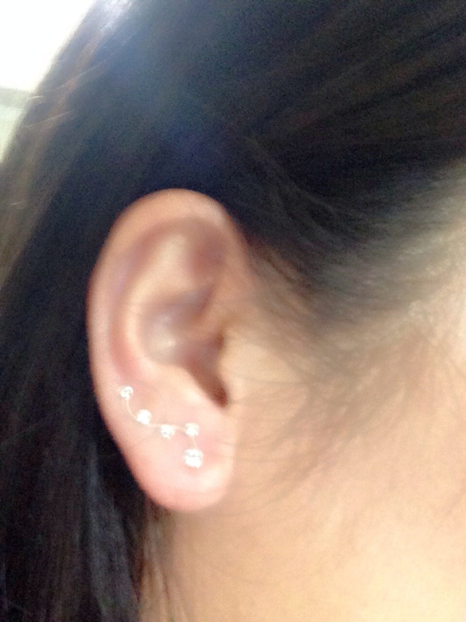 Single Ear Pin, Crystal Bobby Pin Earring, Sterling Silver, Spiral ...
