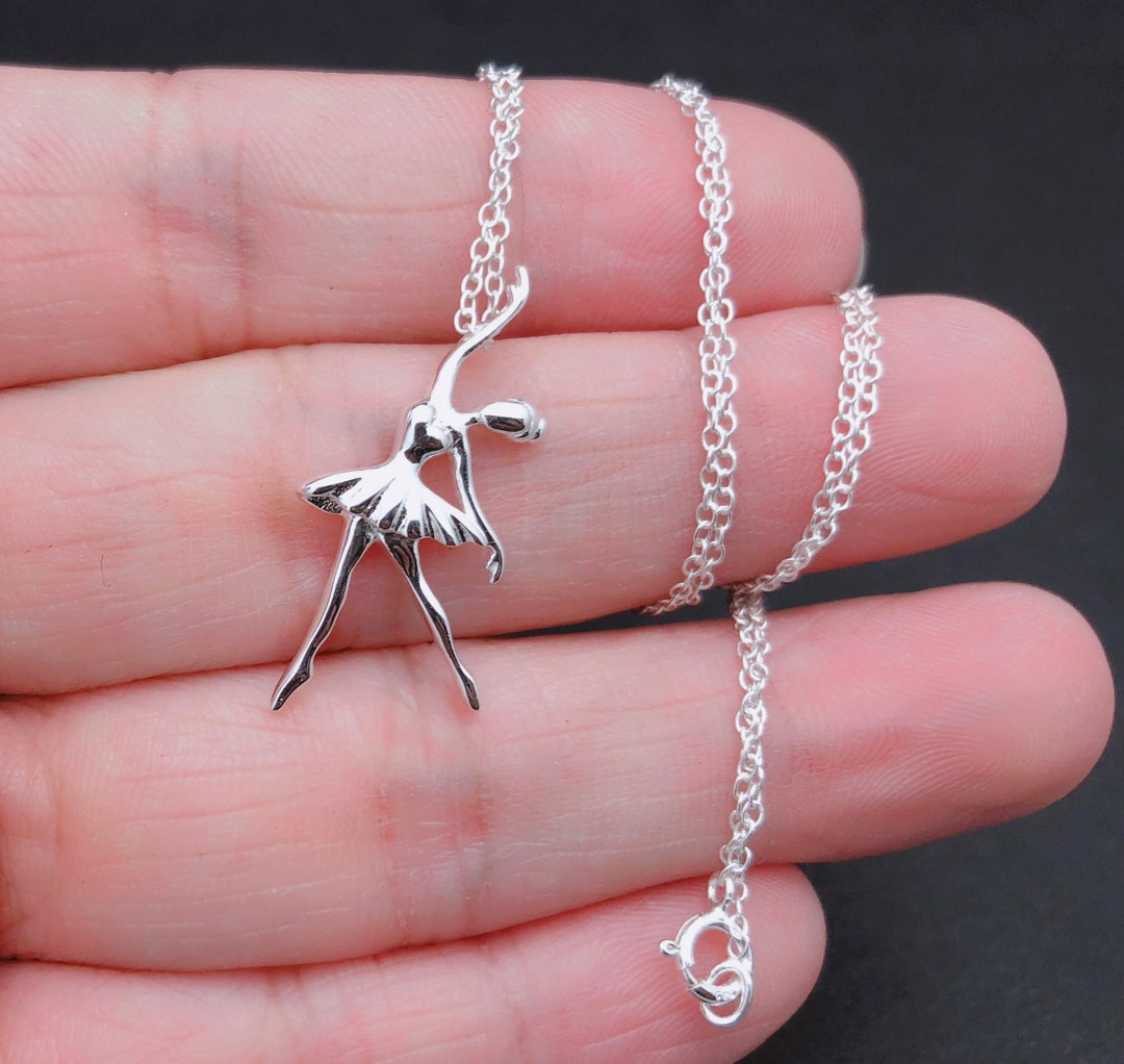 Ballerina Necklace, Sterling Silver Necklace, Sterling Silver Ballerina ...