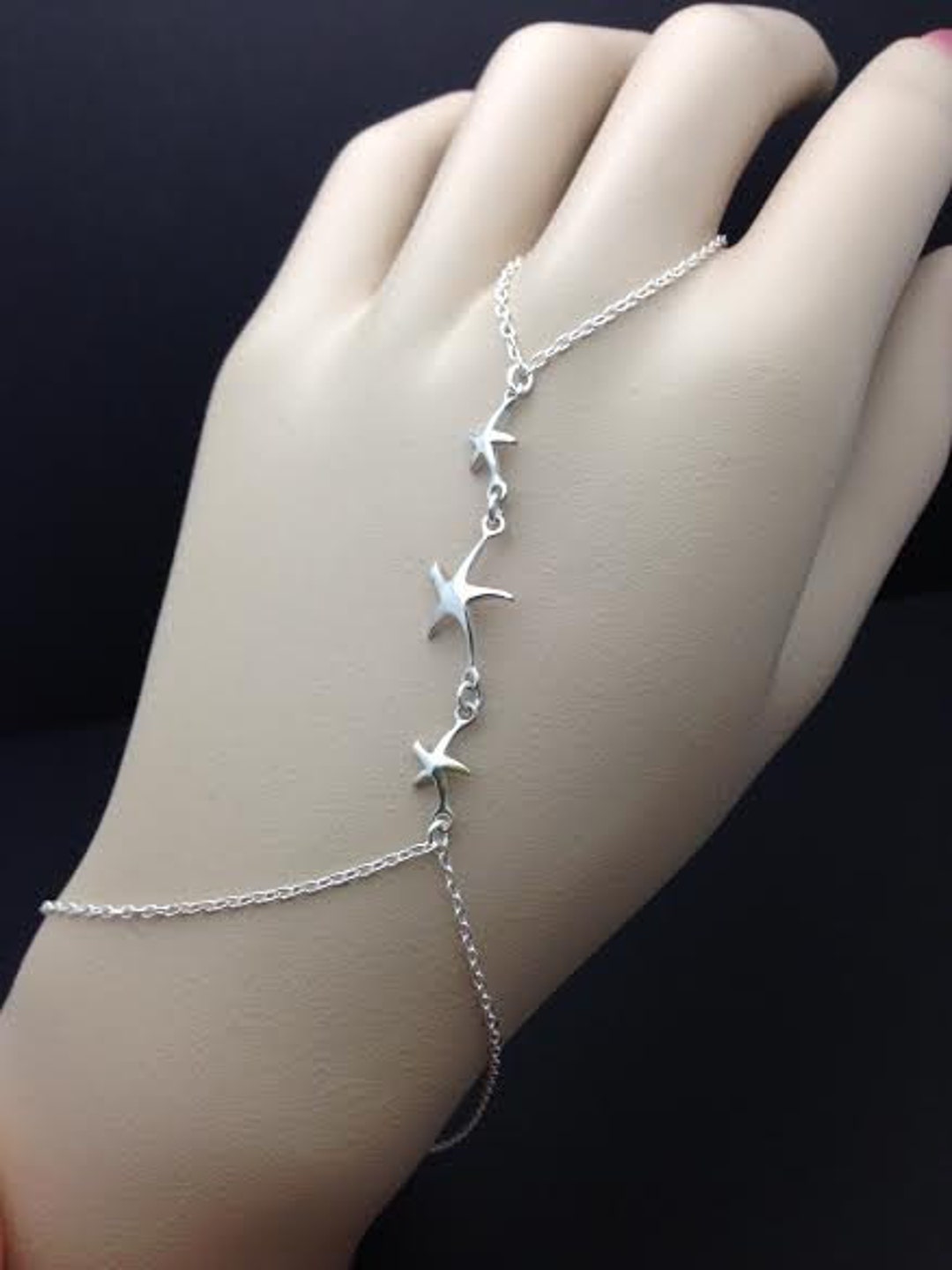 Slave Bracelet Sterling Silver Slave Bracelet, Hand Bracelet, Delicate ...