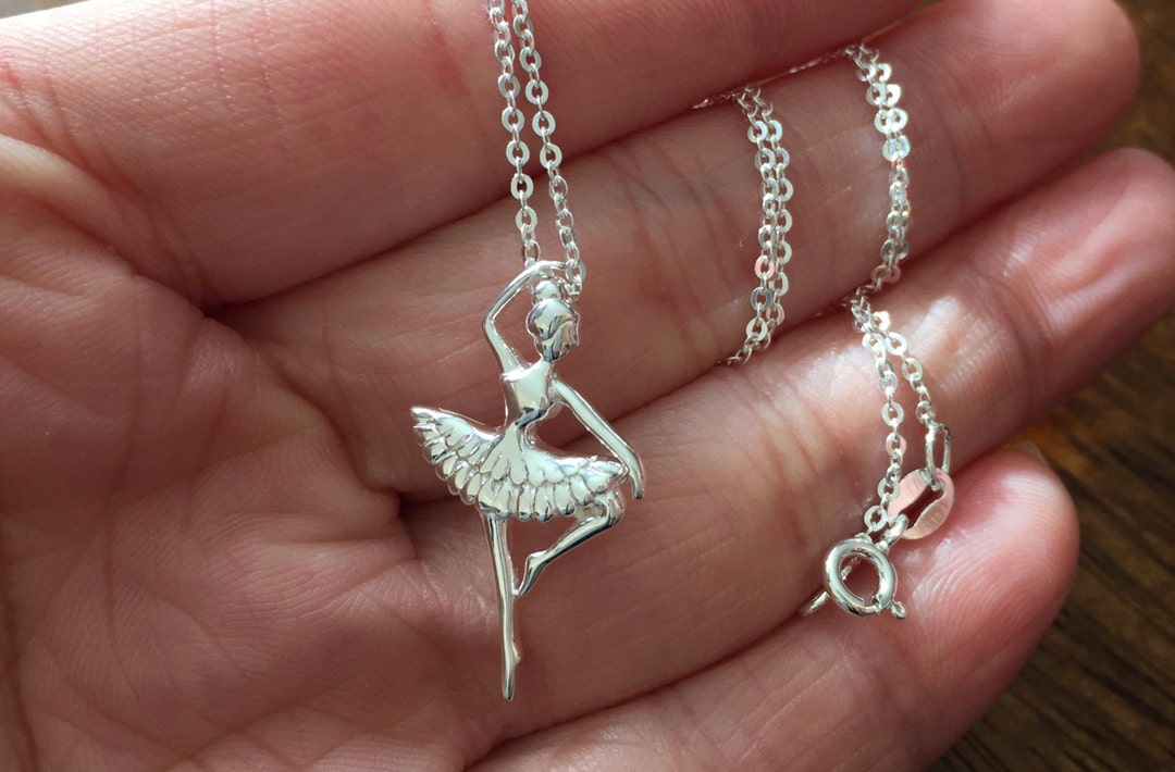 Ballerina Necklace, Sterling Silver Necklace, Sterling Silver Ballerina ...