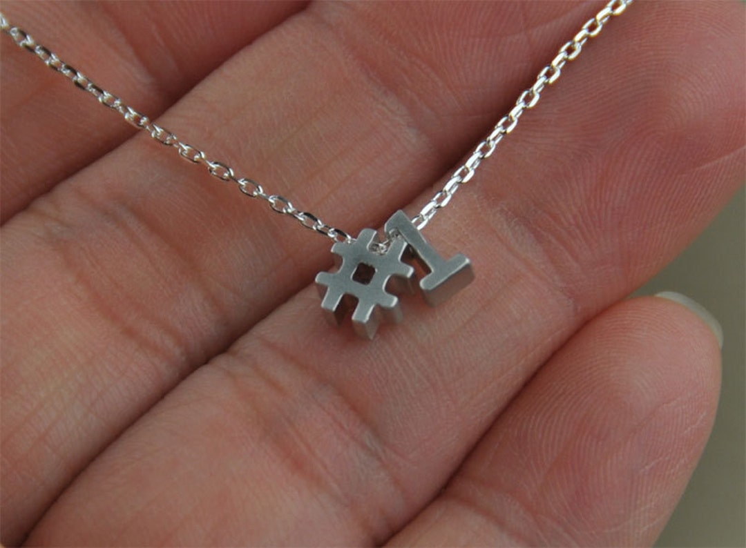 Sterling Silver Necklace Number One Necklace - Dainty Charm Necklace ...
