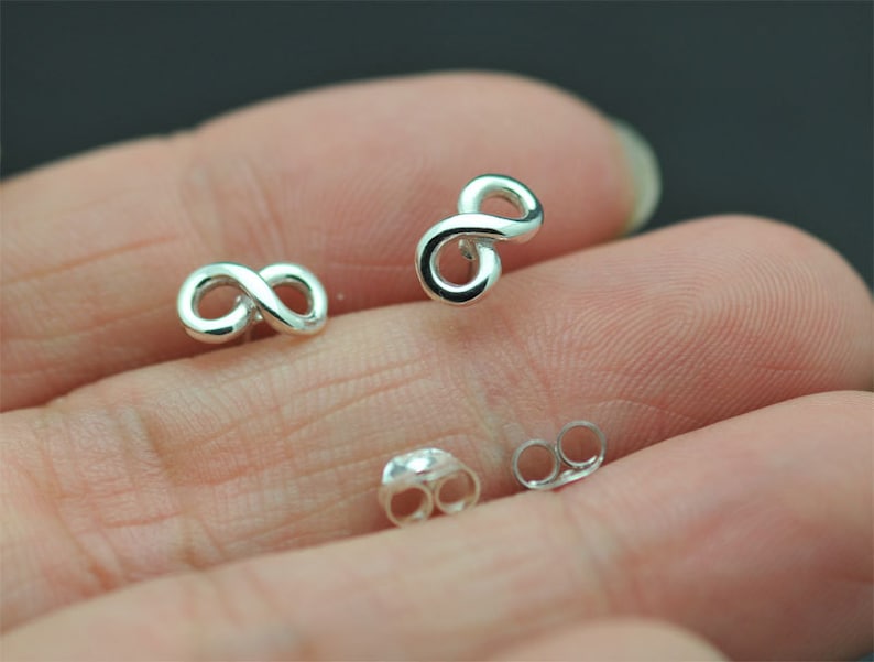 Small Sterling Silver Infinity Post Earrings Infinity Studs - Etsy