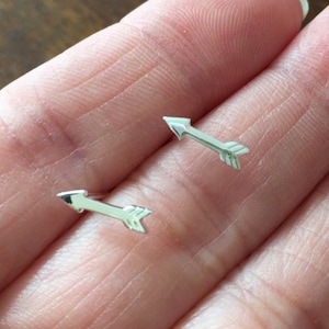 Tiny Arrows Sterling Silver Stud Earrings Arrows Ear Studs - Etsy