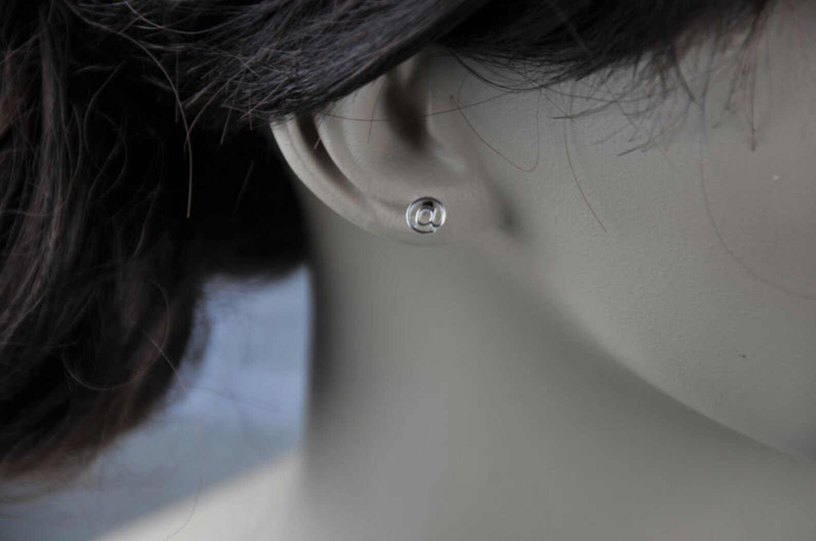 Tiny Sign Earrings Stud in Sterling Silver 925 Post - Etsy