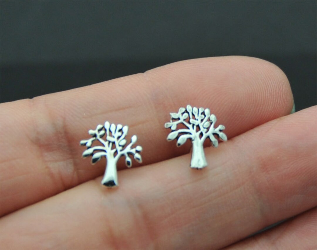 925 Tree of Life Stud Earrings/sterling Silver Tree of Life Earrings ...