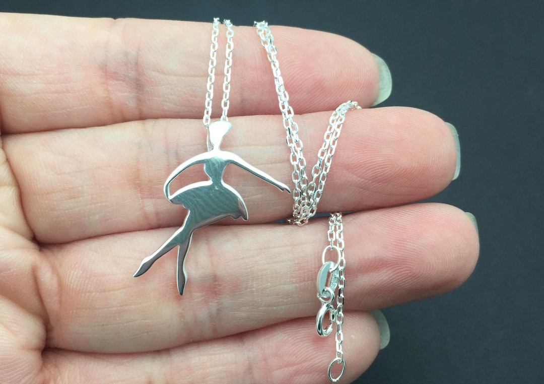 Ballerina Necklace, Sterling Silver Necklace, Sterling Silver Ballerina ...