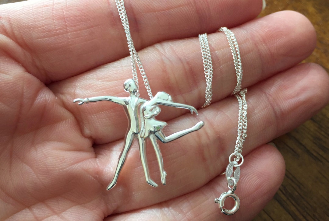 Dancer Necklace, Sterling Silver Necklace, Sterling Silver Ballerina ...